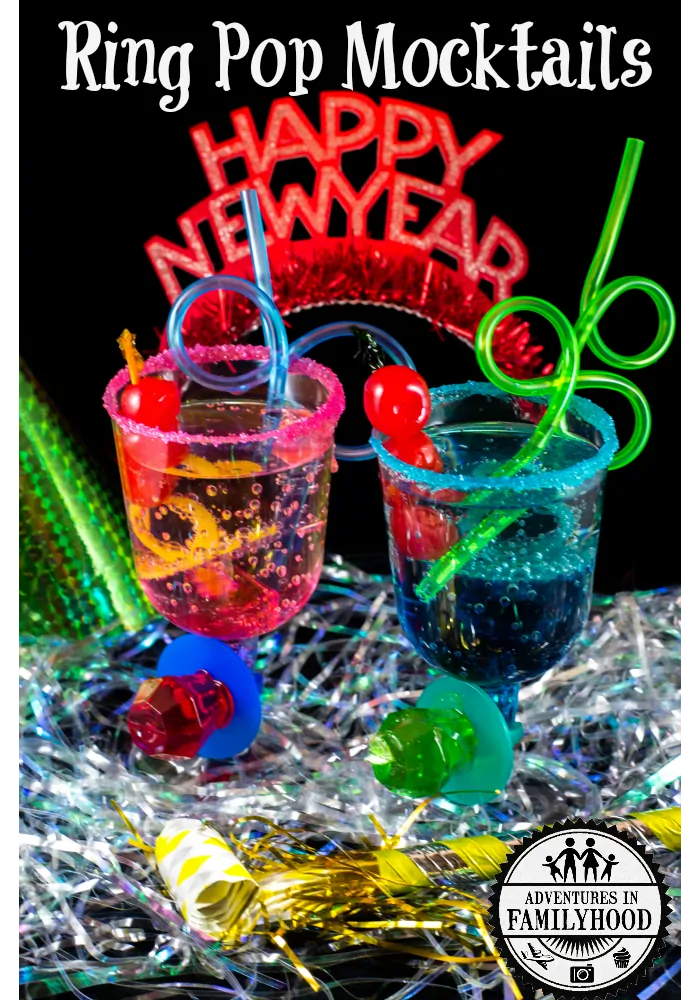 Ring Pop Mocktails | New Year's Eve with Kids | Adventures in Familyood